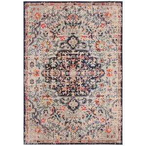 SAFAVIEH Madison Beige/Black 4 ft. x 6 ft. Border Area Rug MAD447B-4