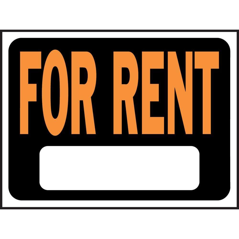 HY-KO 9 in. x 12 in. Plastic for Rent Sign 3005 - The Home Depot