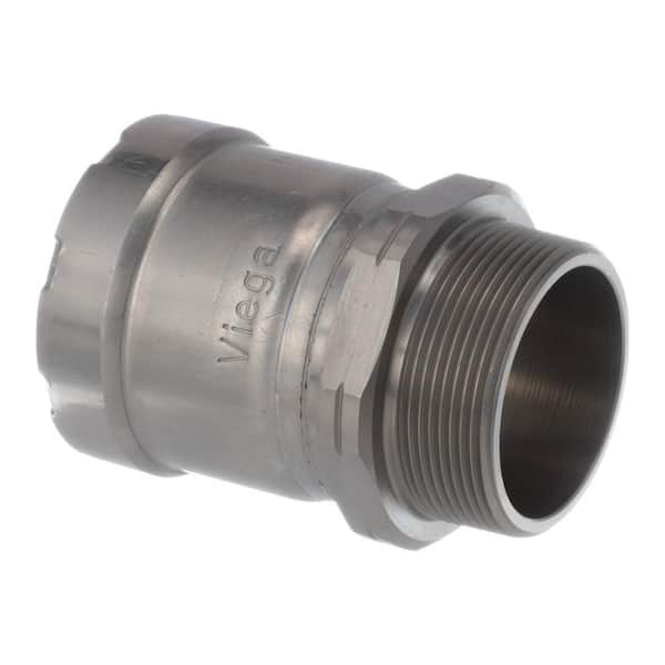 Viega MegaPressG 2 in. x 2 in. Carbon Steel MPT Adapter (Gas Only ...