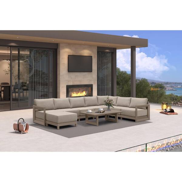 PURPLE LEAF 9 Pieces Patio Conversation Sets All Weather Aluminum ...