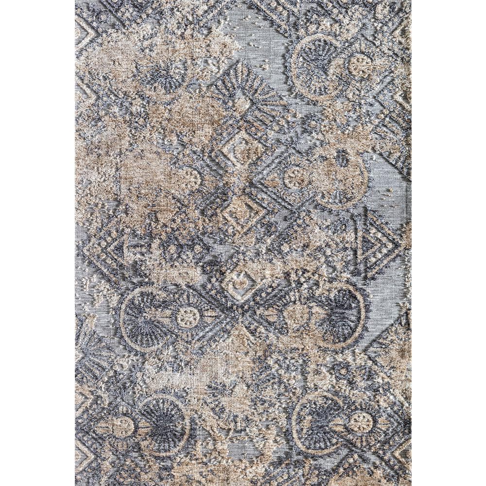 Rugs America Steel Opulence 8 ft. x 10 ft. Indoor Area Rug RA32657 ...