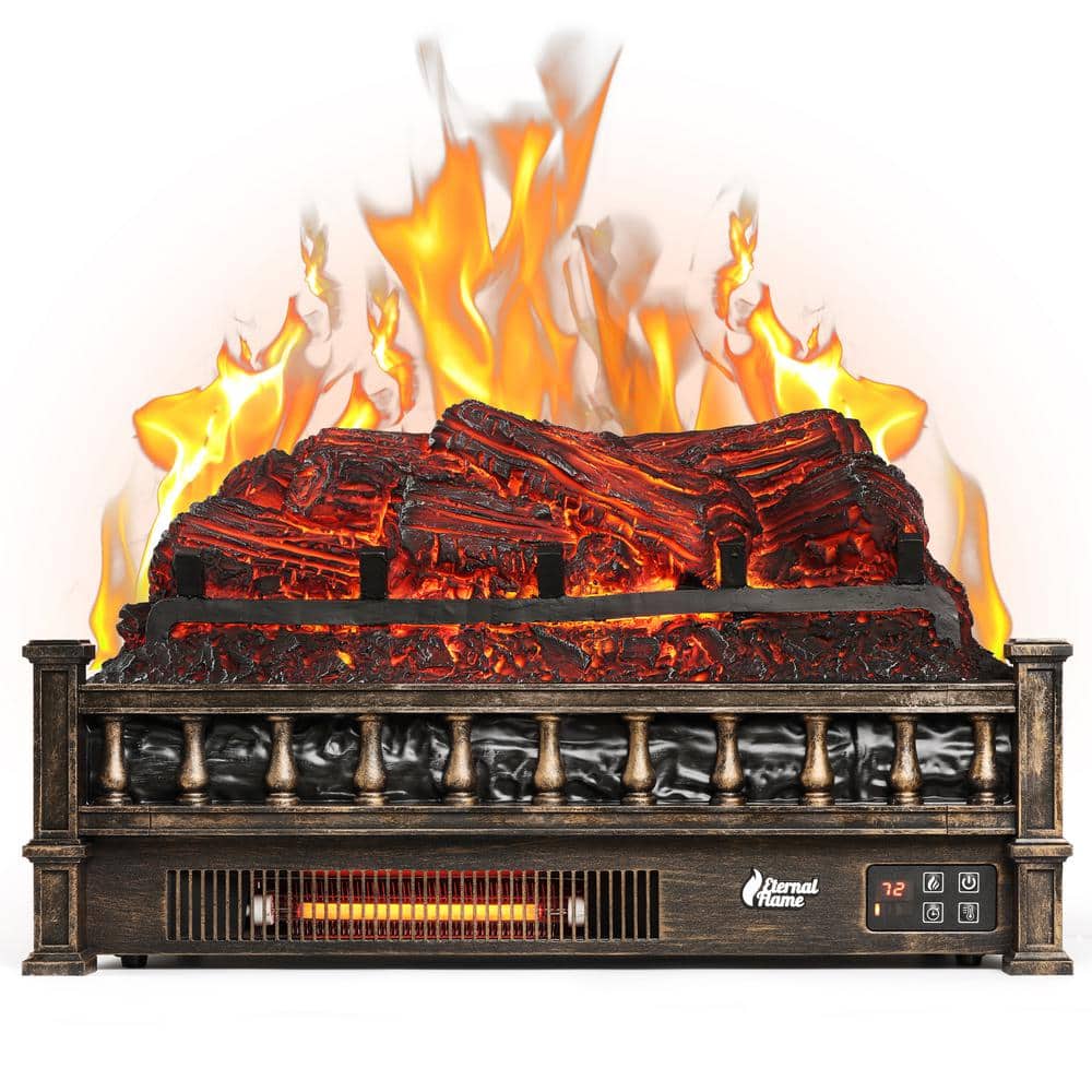 TURBRO 1500-Watt Eternal Flame Electric Fireplace Logs, 23 in. Insert ...