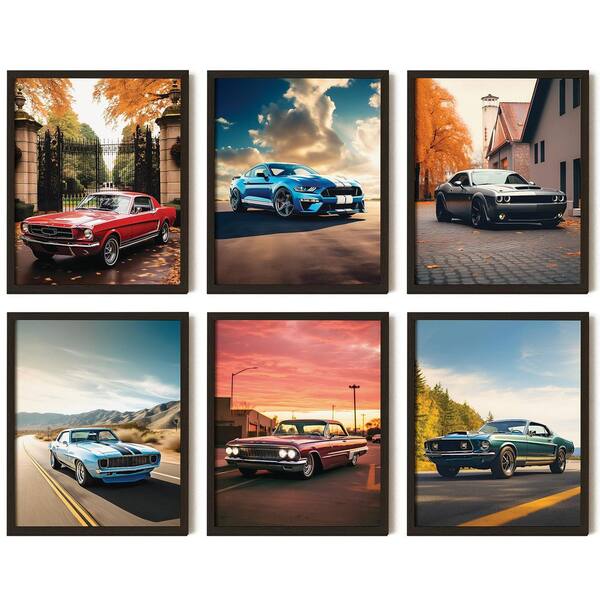 6-Piece Unframed Car Posters Art Prints, 8 in. x 10 in. Vintage Racing ...