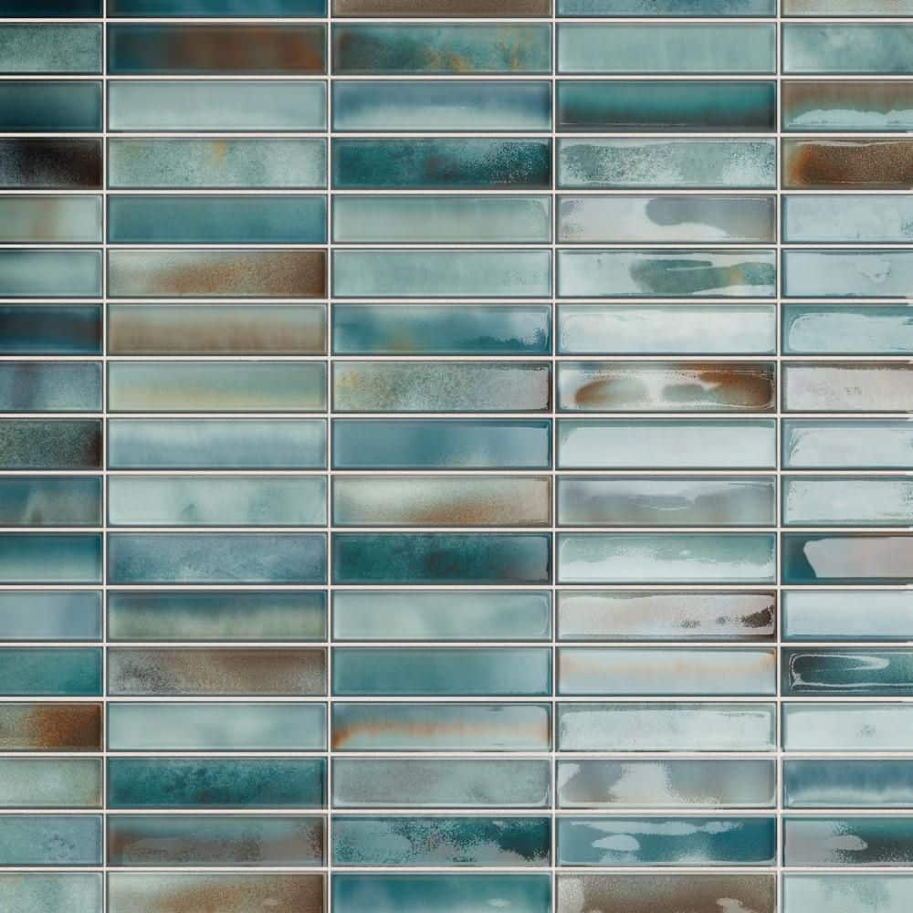 Reviews for Merola Tile Borealis Aqua 6 in. x 12 in. Ceramic Wall Tile ...