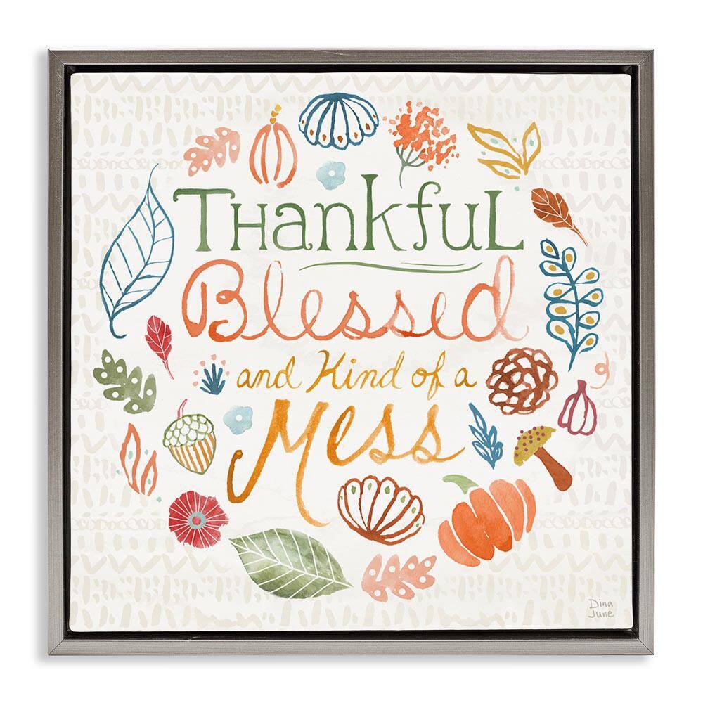 Stupell Industries Kind Of A Mess Autumnal by Dina June Gray Floater ...