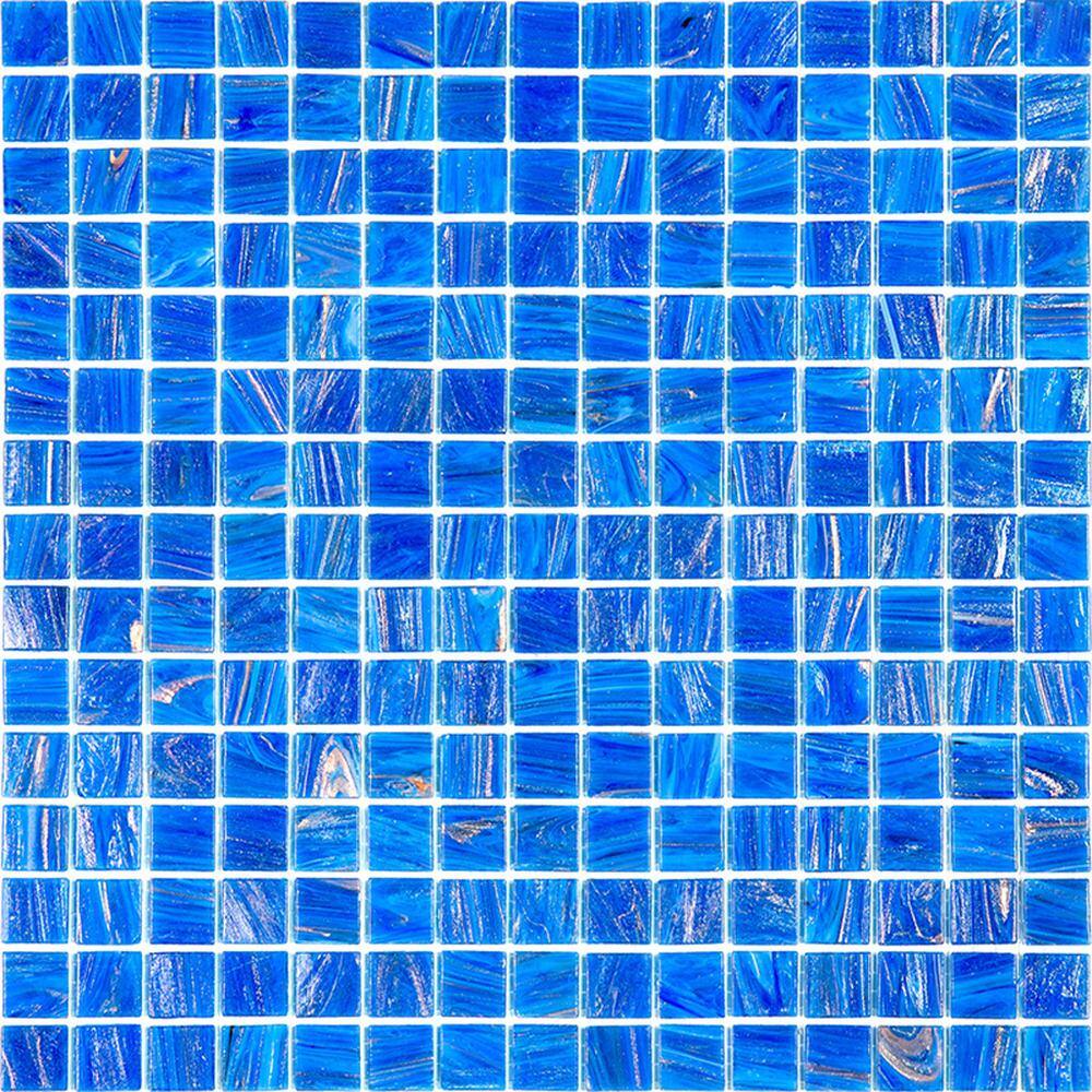 Apollo Tile Celestial 4" x 6" Glossy Azure Blue Glass Mosaic Uniform ...