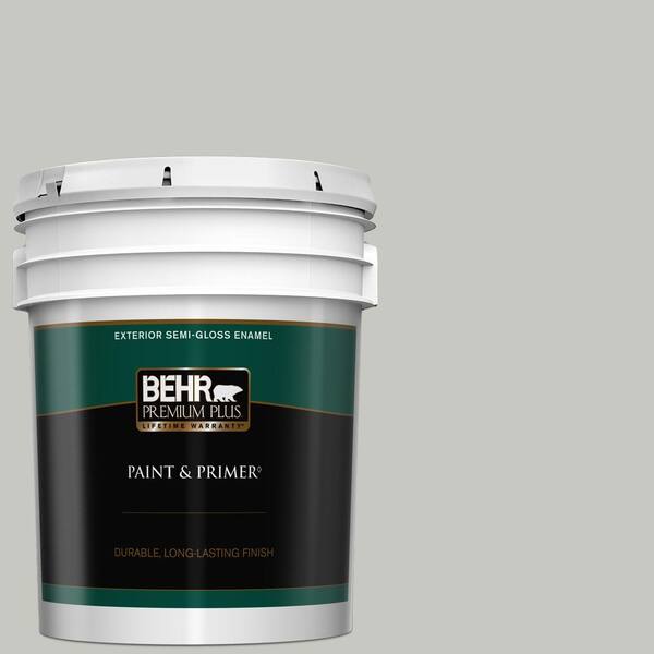 BEHR PREMIUM PLUS 5 gal. #MQ2-59 Silver City Semi-Gloss Enamel Exterior ...