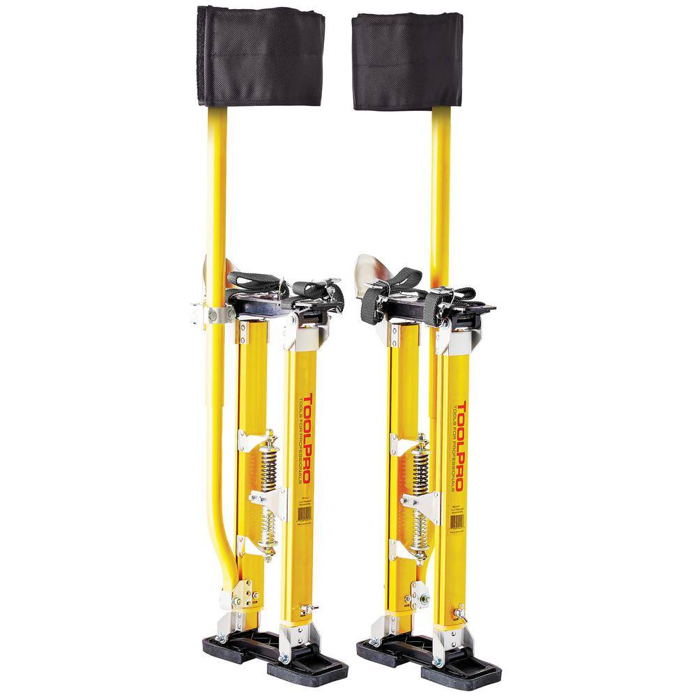ToolPro 36 in. to 48 in. Magnesium Adjustable Drywall Stilts with Soft ...