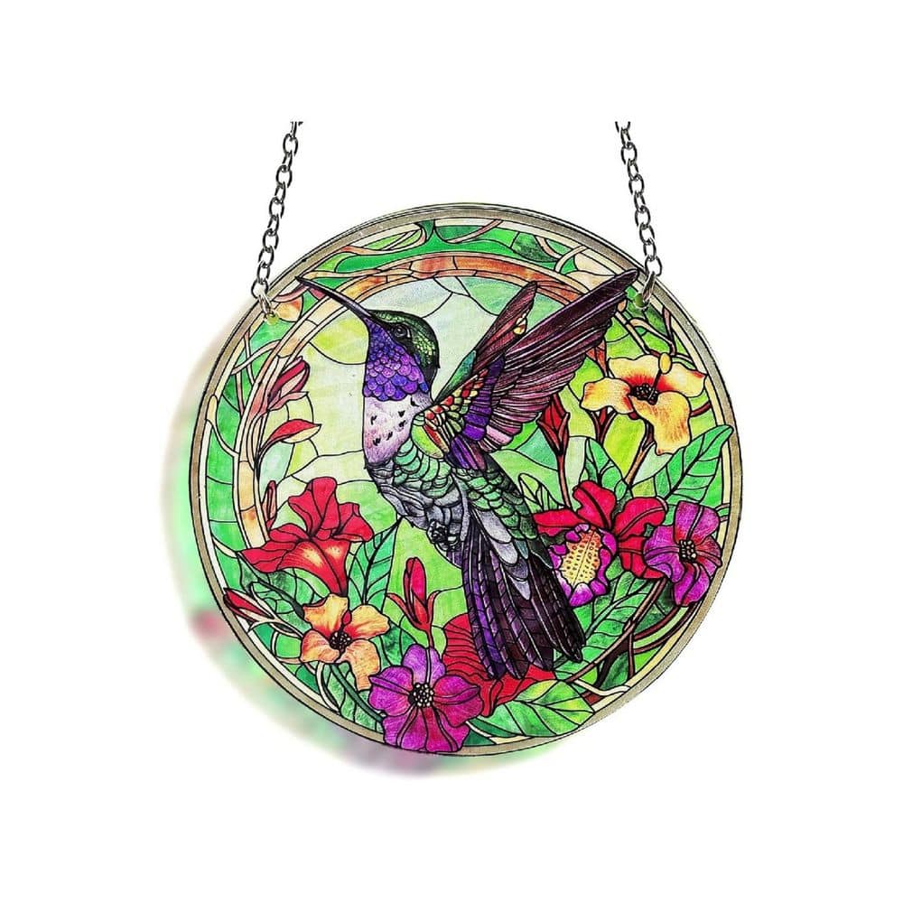 Green Bird Lovers Stained Glass Art Glass Window HDD6BHPPYT - The Home ...