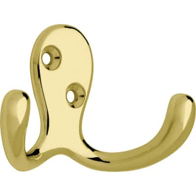 Liberty 4 in. Polished Brass Triple Wall Hook-B42306Q-PB-C5 - The Home ...