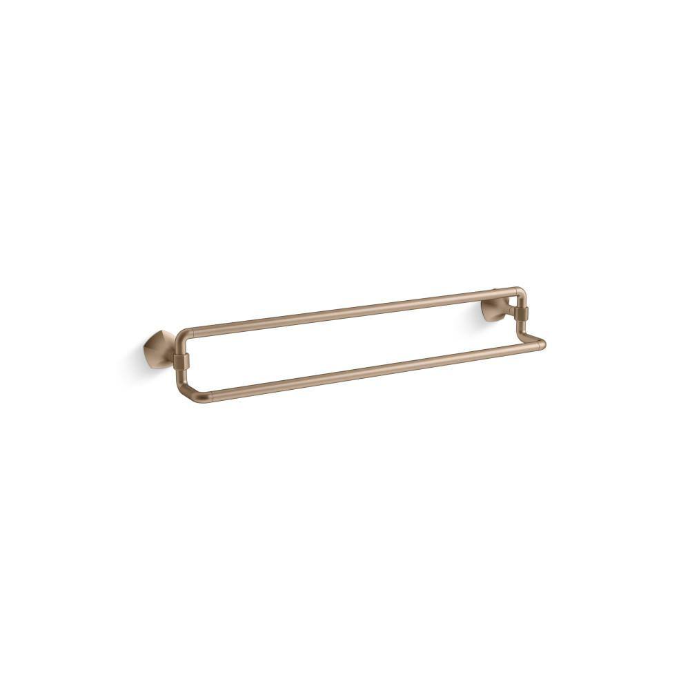 KOHLER Occasion 24 in. Wall Mounted Double Towel Bar in Vibrant Brushed ...