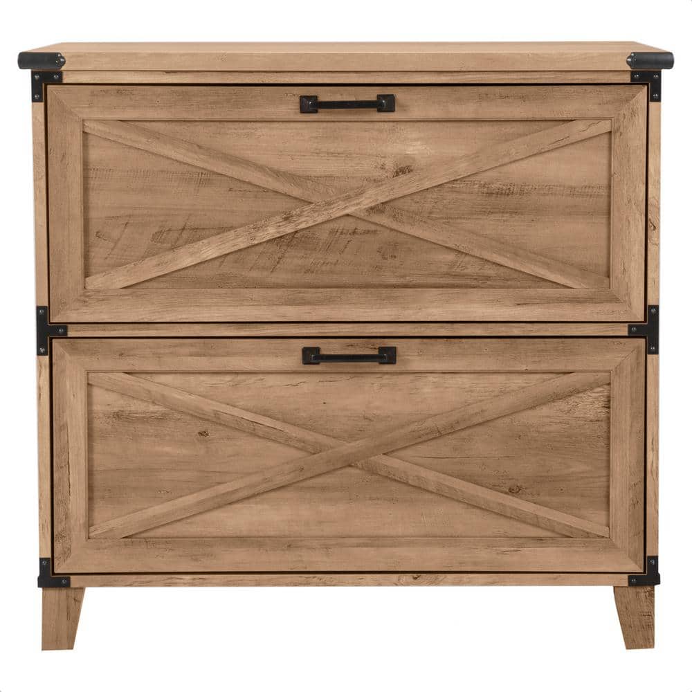 SAINT BIRCH 2-Drawer Cambridge 31.5 in. Rustic Oak Decorative Lateral ...