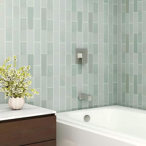 CASAINC 1-Handle Square Shower Trim Kit with 6.3 in. Tub Spout in ...