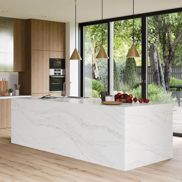 VIATERA 4 in. x 4 in. Quartz Countertop Sample in Splendor LX-CC201-VT ...