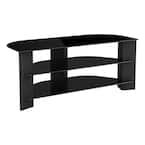 AVF 45 in. Black and Chrome Glass TV Stand Fits TVs Up to 55 in. with ...