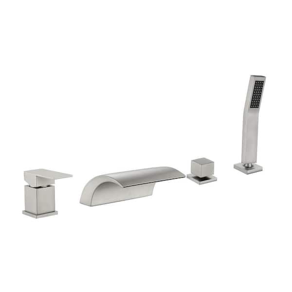 Boyel Living 2 Handles Roman Tub Faucet with Hand Shower Waterflow ...