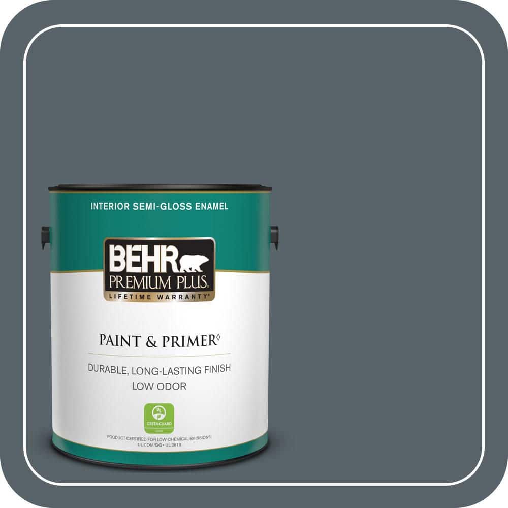 BEHR PREMIUM PLUS 1 gal. #N490-6 Calligraphy Semi-Gloss Enamel Low Odor ...