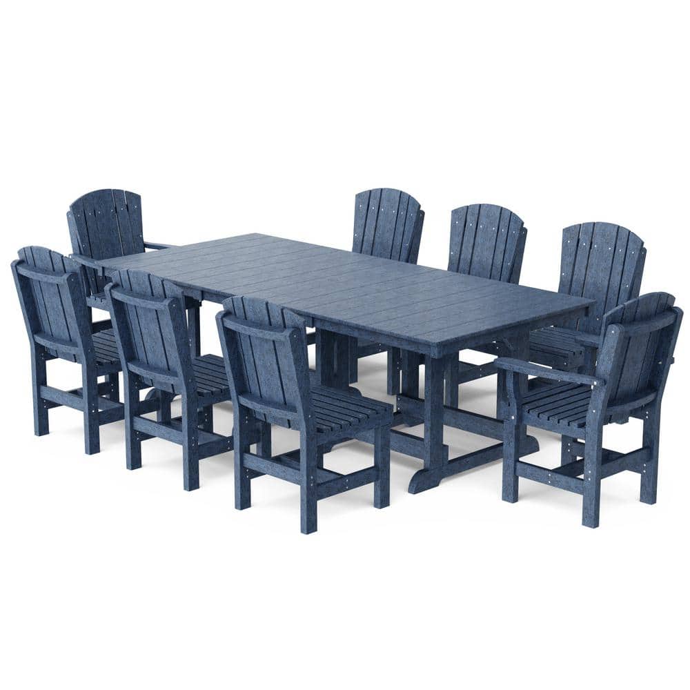 Wildridge Heritage Patriot Blue 9-Piece Plastic Outdoor Patio Dining ...