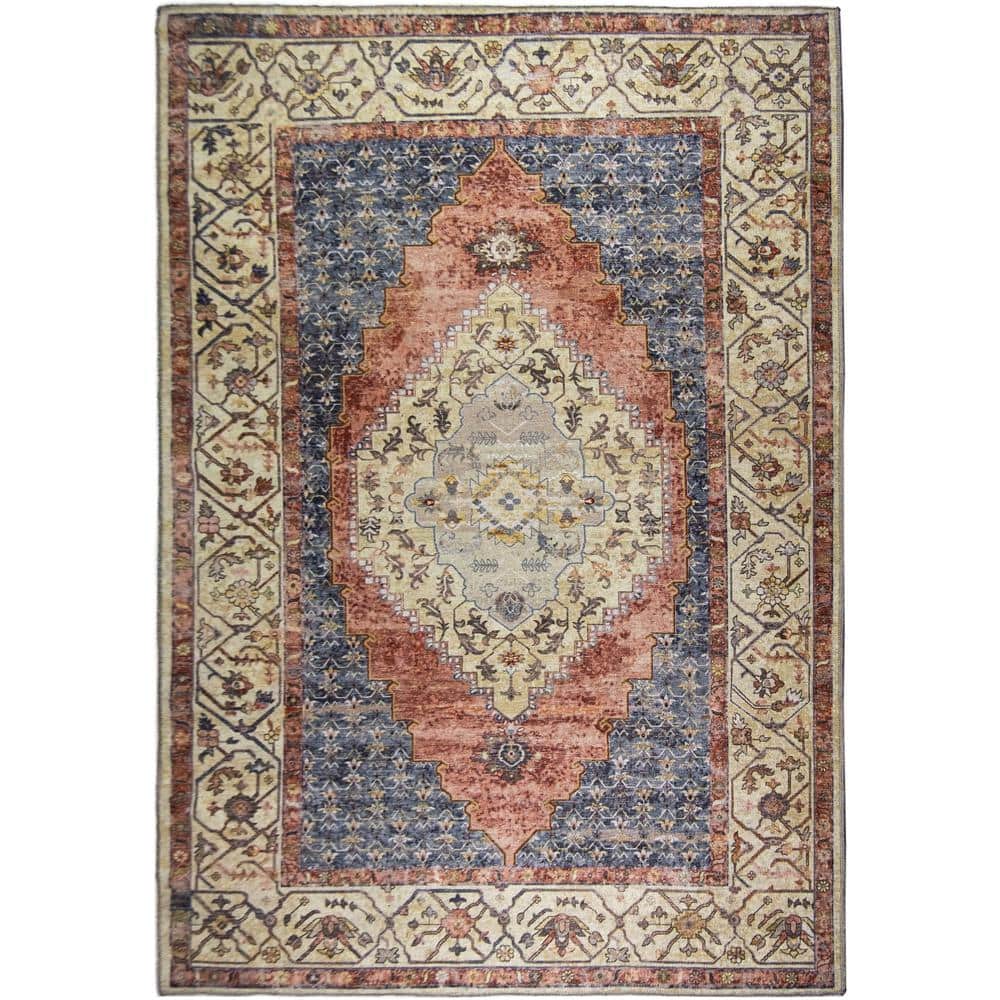 L'Baiet Rachel Multicolor Traditional Washable 8 ft. x 10 ft. Area Rug ...