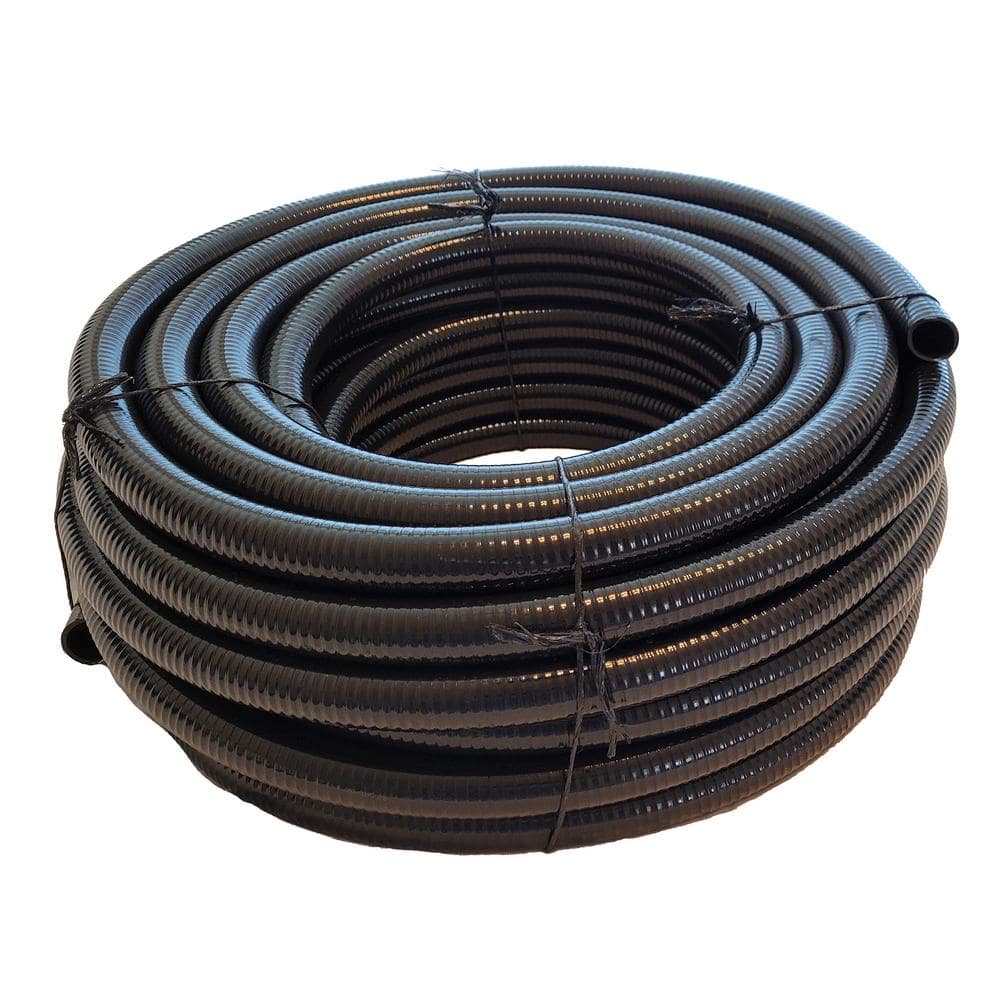 HYDROMAXX 1-1/2 in. x 25 ft. Black Non Metallic Flexible Liquid Tight ...