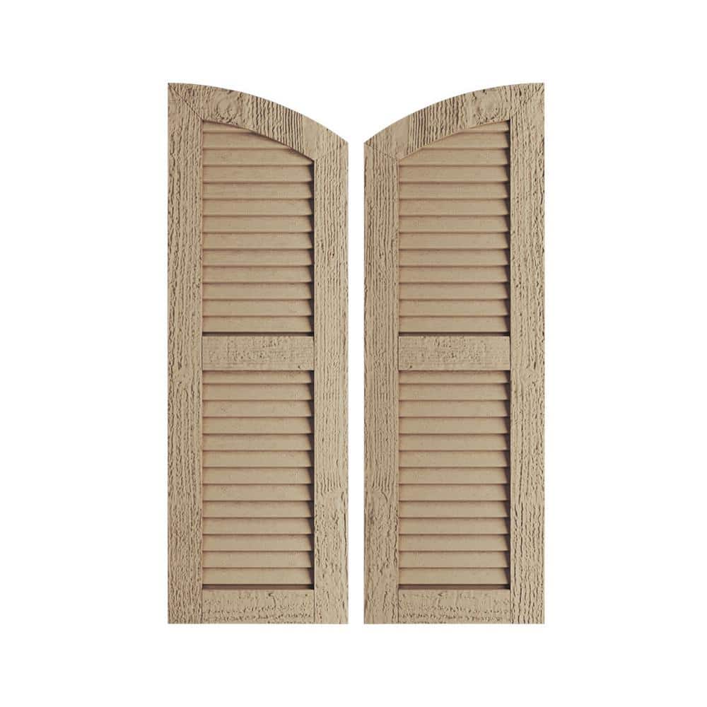 Ekena Millwork 12 in. x 40 in. Polyurethane Rough Sawn Two Equal Louver ...
