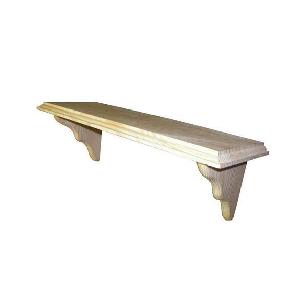 8 in. x 24 in. Pine Shelf Kit with Brackets 824PSK - The Home Depot