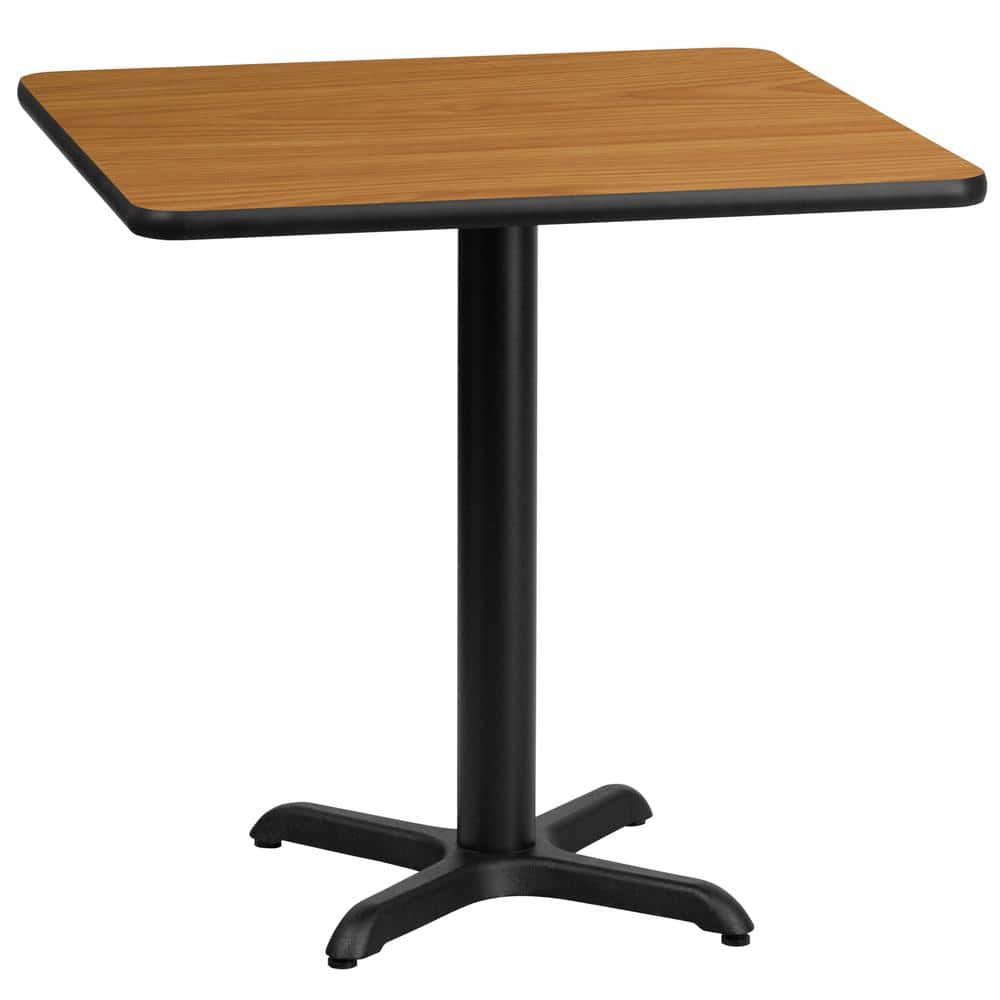 Flash Furniture 30 in. Square Black and Natural Laminate Table Top with ...