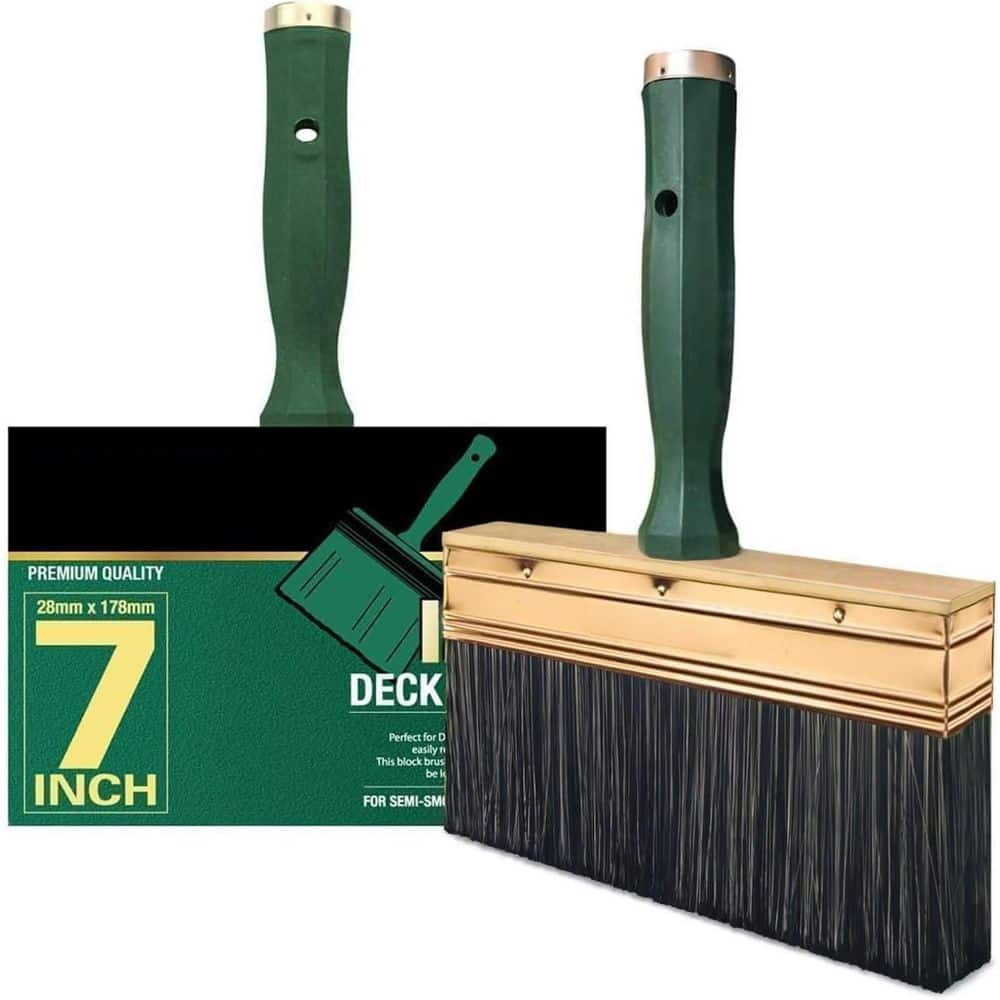 KIWDZFU 7 in. Quick Deck Paint Brush with Threaded Handle for Walls ...
