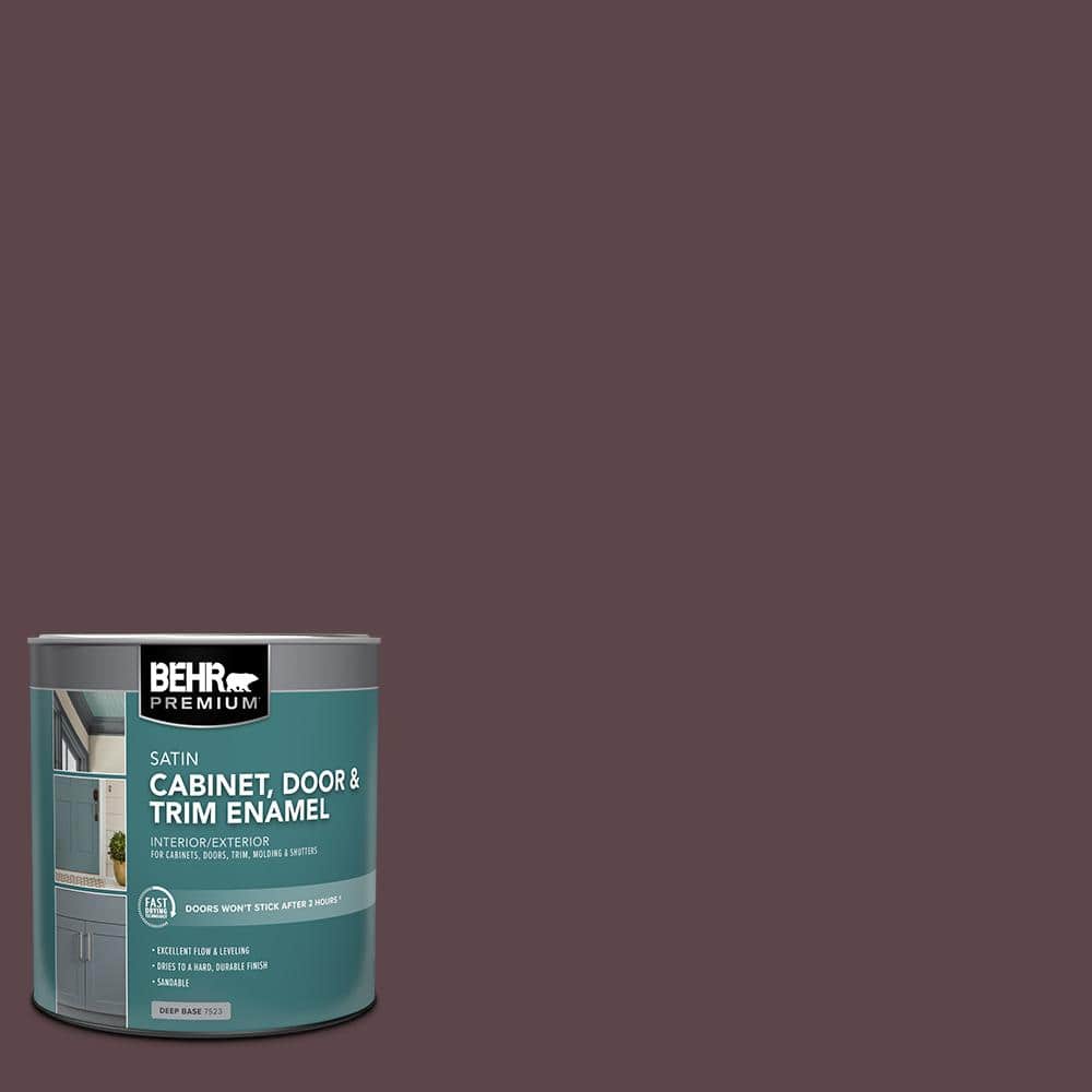 BEHR PREMIUM 1 qt. #HDC-CL-07 Dark Berry Satin Enamel Interior/Exterior ...