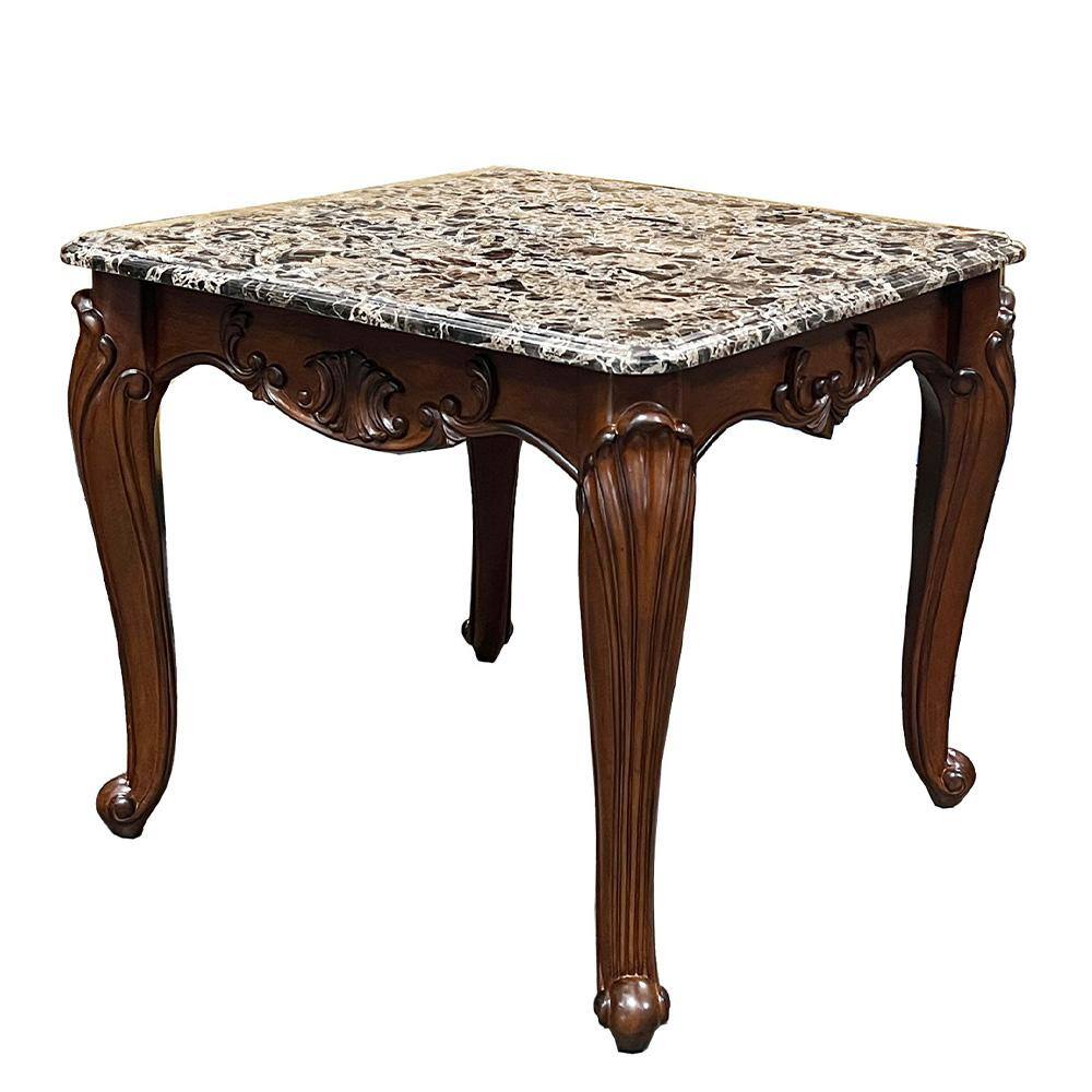 Acme Furniture Nayla 27.75 in. Natural Marble Top and Cherry Finish ...