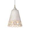 Golden Lighting Eloise 1-Light Antique Ivory Pendant with Antique Ivory ...