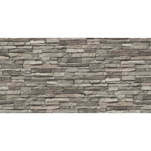 Bricks and More Collection Grey Stone Symphony Motif Matte Finish Vinyl ...