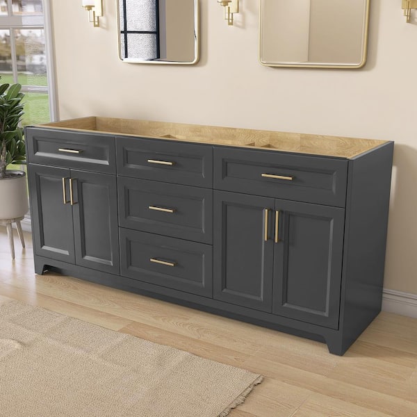 Getpro 72 in. W x 22 in. D x 35.5 in. H Freestanding Solid Wood Bath ...