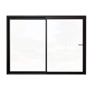 ARK DESIGN 72 in. x 80 in. Matte Black Universal Aluminum Multi-Sliding ...