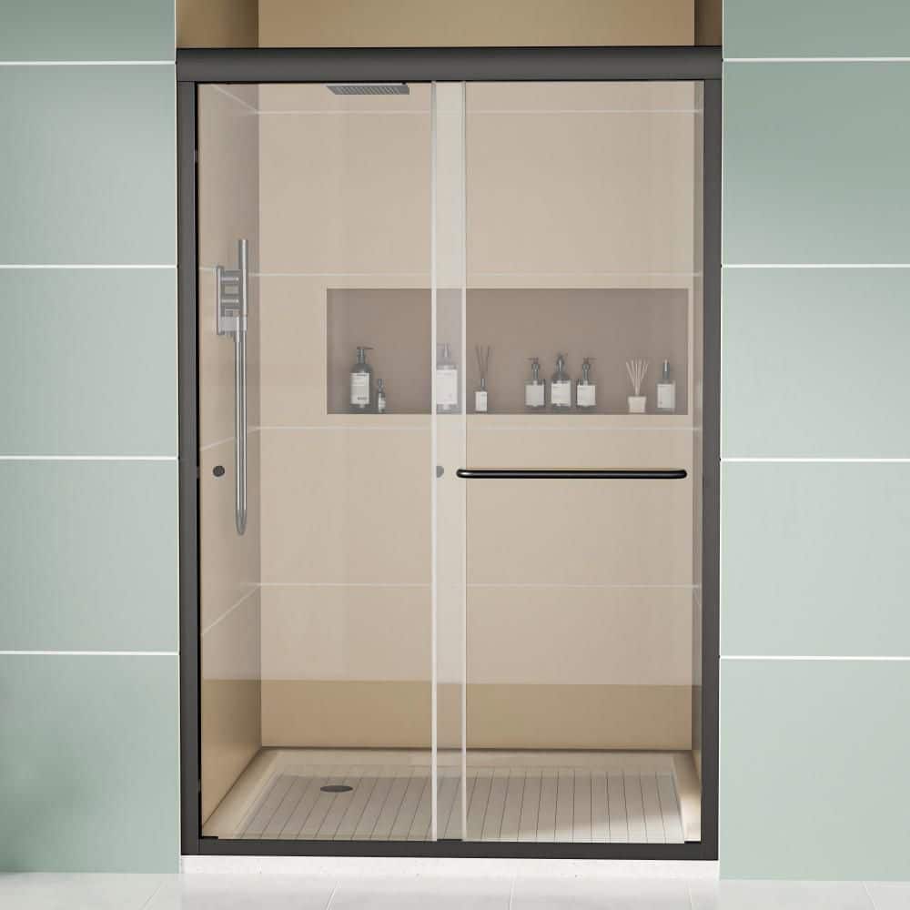 Vomlor Double Sliding Shower Doors 44-48 in. W x 72 in. H Semi ...
