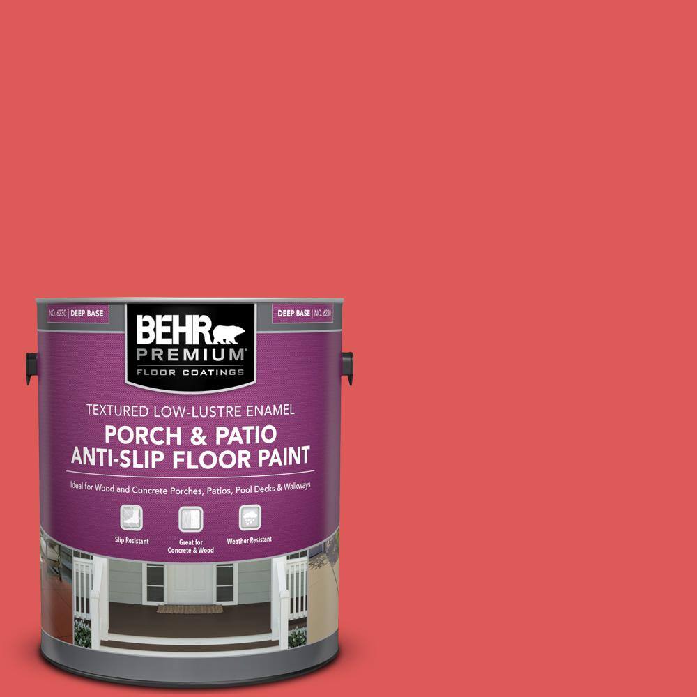 BEHR PREMIUM 1 gal. #150B-6 Firecracker Textured Low-Lustre Enamel ...