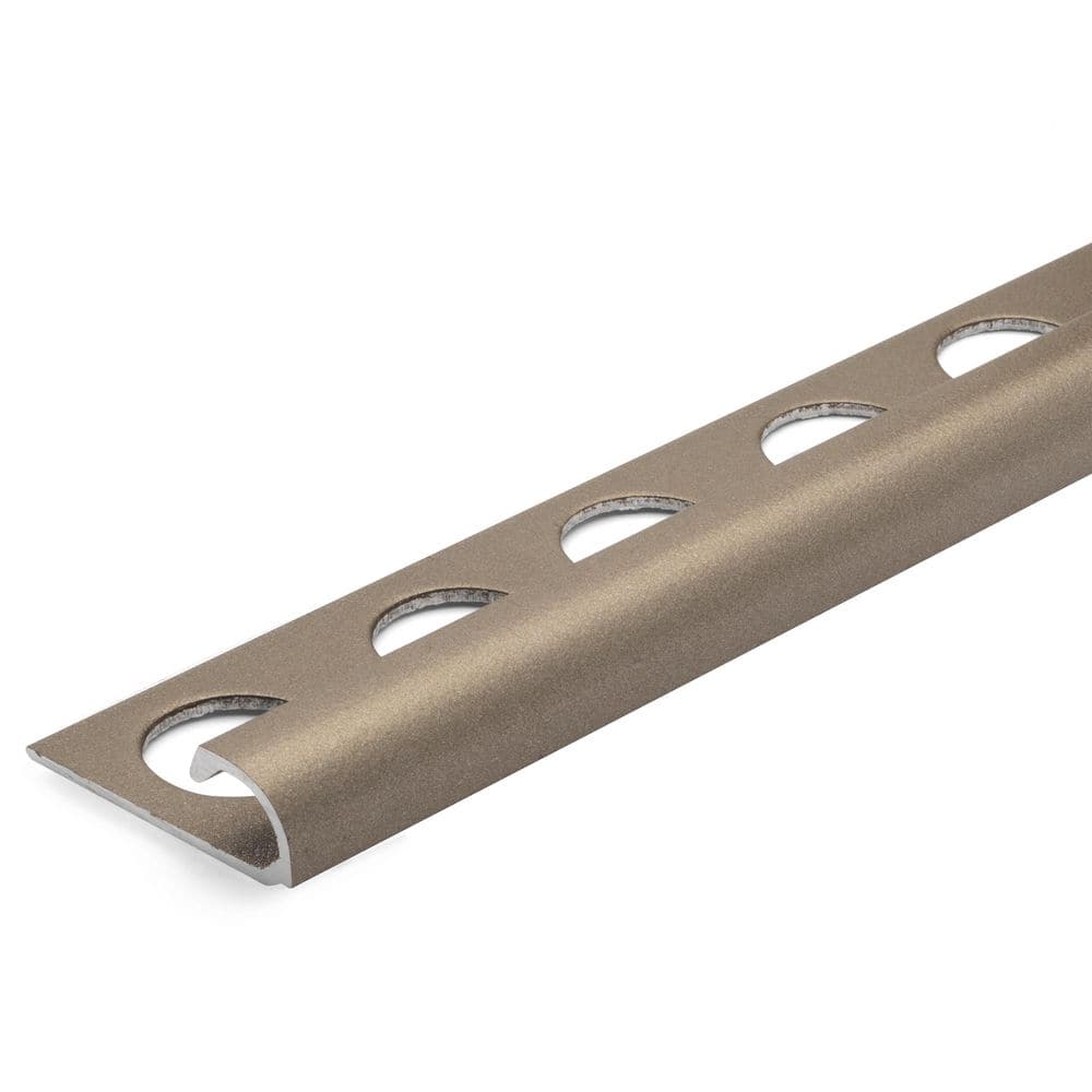 TrimMaster Champagne 3/8 in. x 98.5 in. Aluminum Bullnose Tile Edging ...