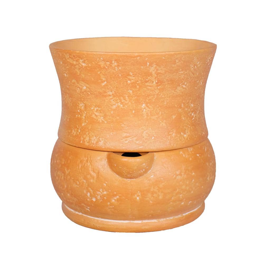 MPG 10 in. Dia x 10 in. H Self Watering Belly Pot in Terracotta ...