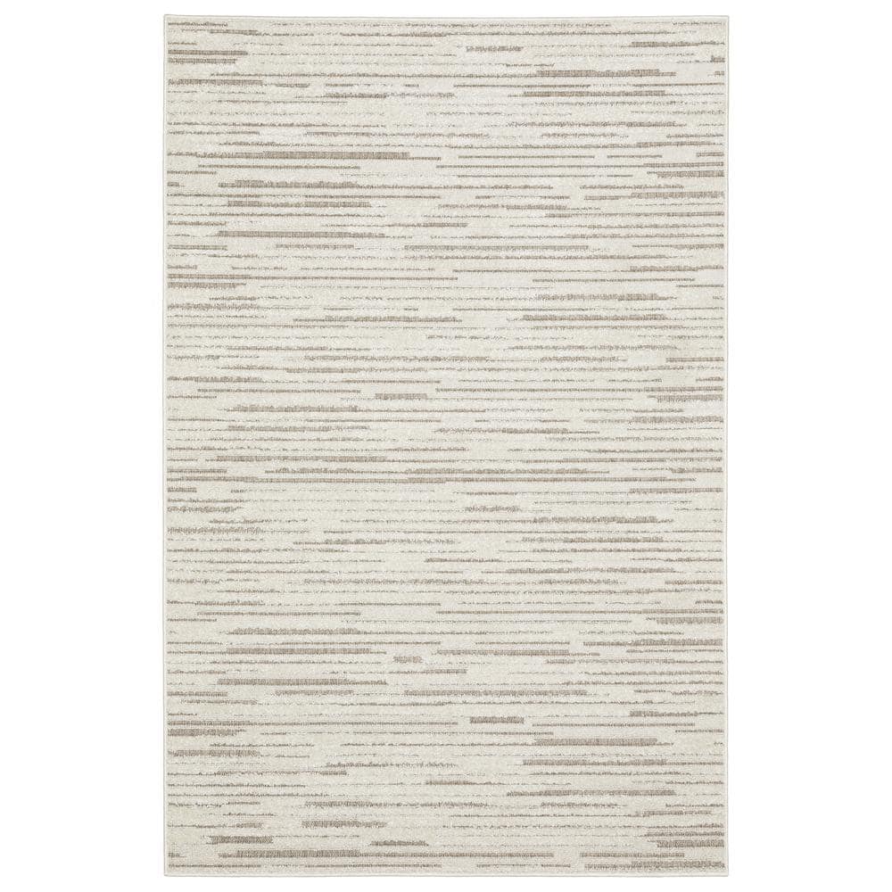 AVERLEY HOME Tudor Ivory Doormat 3 ft. x 5 ft. Abstract Stripe ...