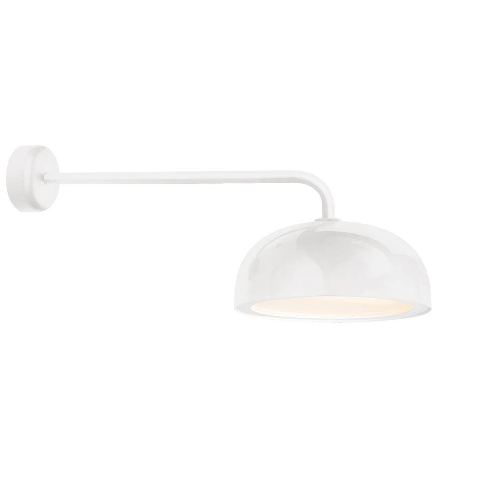 Troy RLM Dome 12.63 in. H 1-Light Gloss White Outdoor Wall Mount Sconce ...