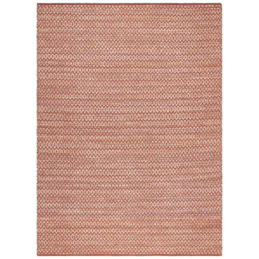 SAFAVIEH Natural Fiber Beige/Rust 8 ft. x 10 ft. Striped Woven Area Rug ...