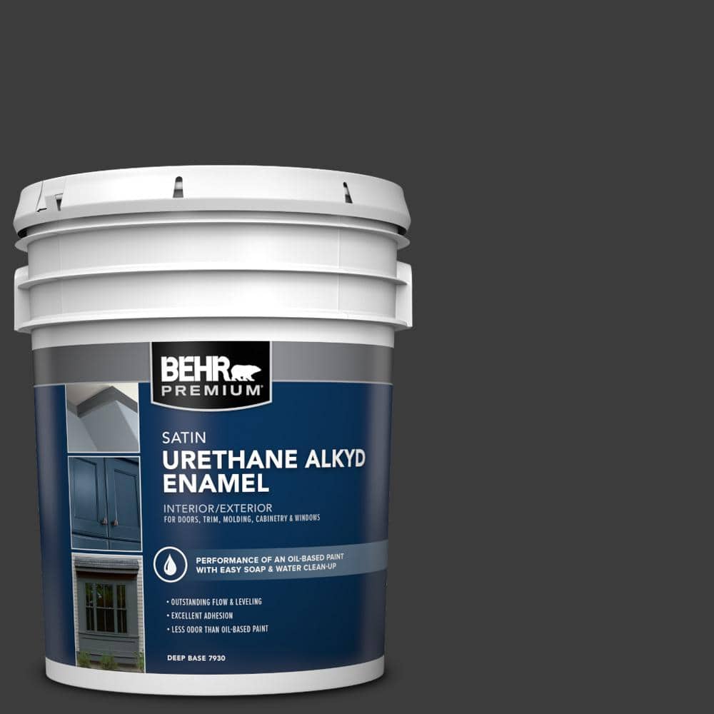 BEHR PREMIUM 5 gal. #MQ5-05 Limousine Leather Urethane Alkyd Satin ...