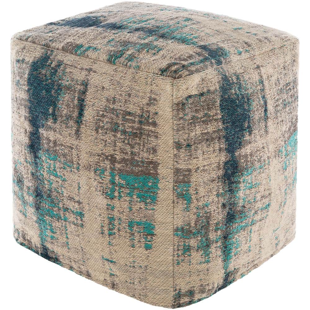 Livabliss Rees Dark Blue Accent Pouf S00161025458 - The Home Depot