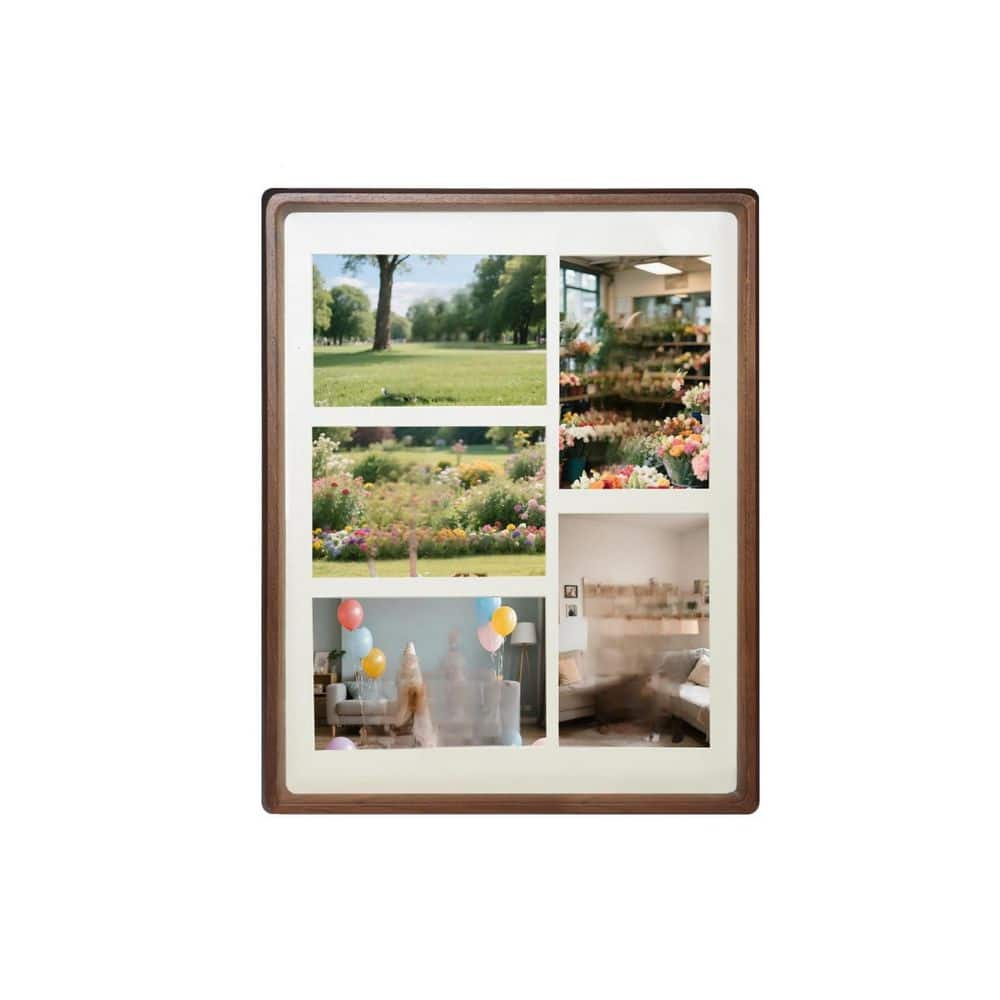 5-Opening 4 in. x 6 in. Brown Wood Collage Frame for Wall HDF59QR69P ...