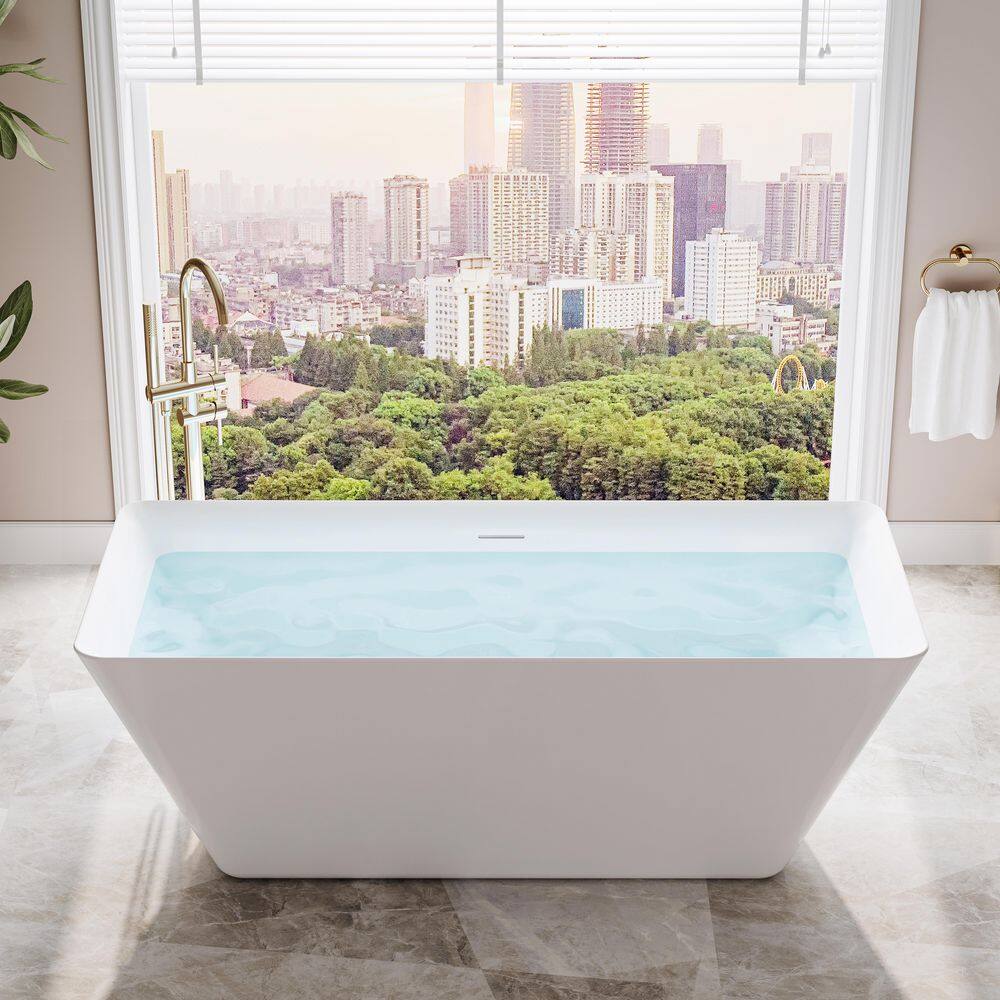 FORCLOVER 66 in. x 30 in. Acrylic Rectangular Flat Bottom Freestand ...