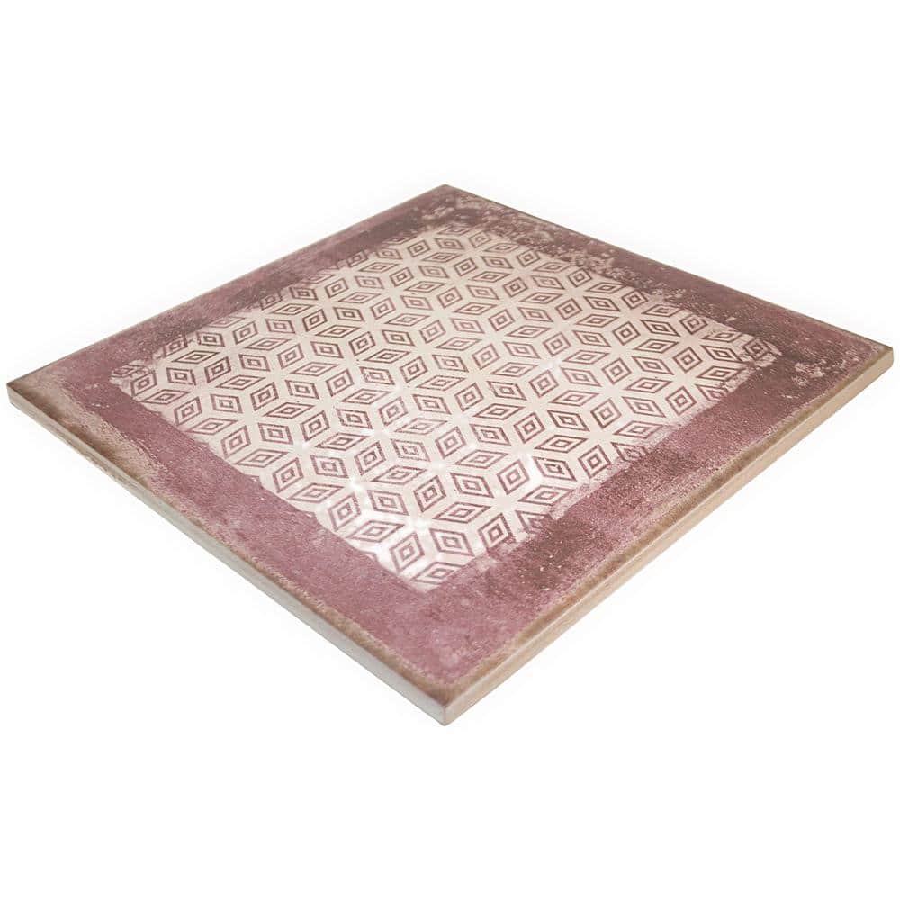 Ivy Hill Tile Santa Fe Deco Rose 8 in. x 0.33 in. Matte Porcelain Tile ...