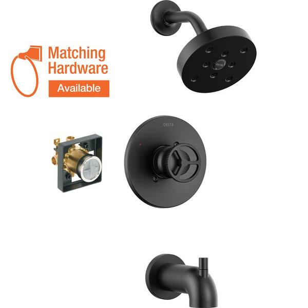 Delta Trinsic Single-Handle 1-Spray Tub and Shower Faucet in Matte ...