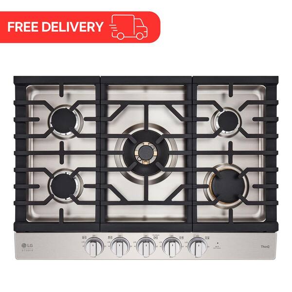 Frigidaire Professional 30 in. 5 Burner Gas Cooktop in Stainless Steel ...