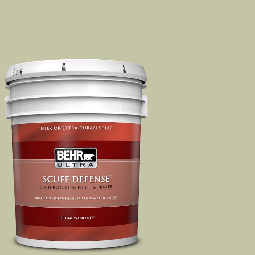 BEHR ULTRA 5 gal. #S360-3 Balance Green Extra Durable Flat Interior ...