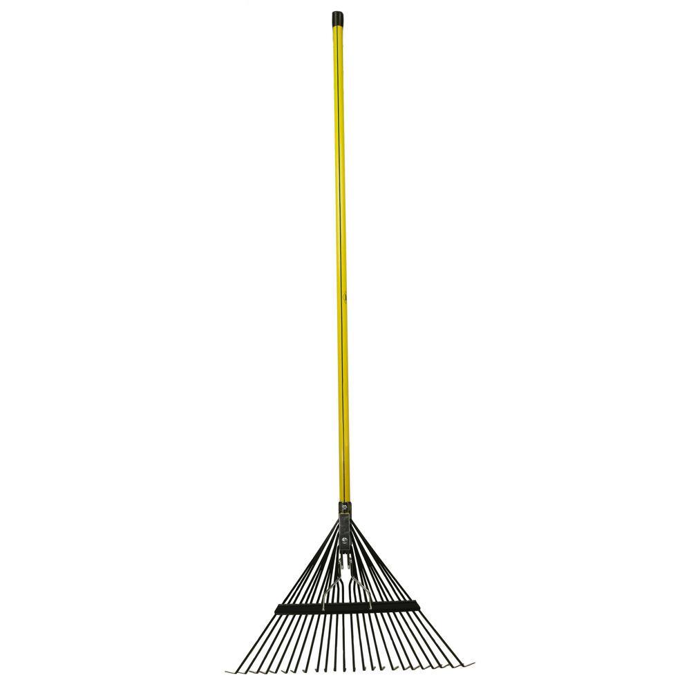 Nupla Heavy-Duty 54 in. 24-Tine Leaf Rake with Classic Fiberglass ...